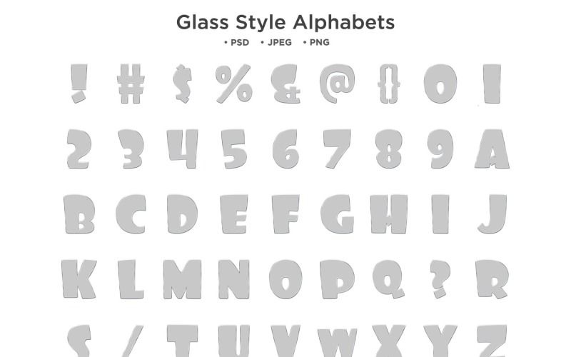 Glass Style Alphabet, Abc Typography - TemplateMonster