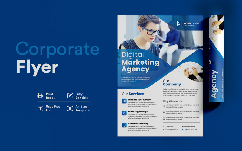 Corporate Minimalist Flyer Design Template - TemplateMonster