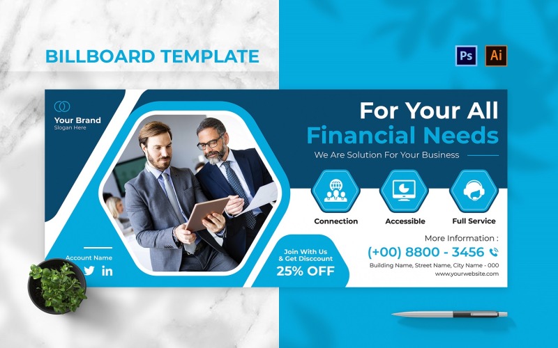 Financial Solution Billboard Landscape - TemplateMonster