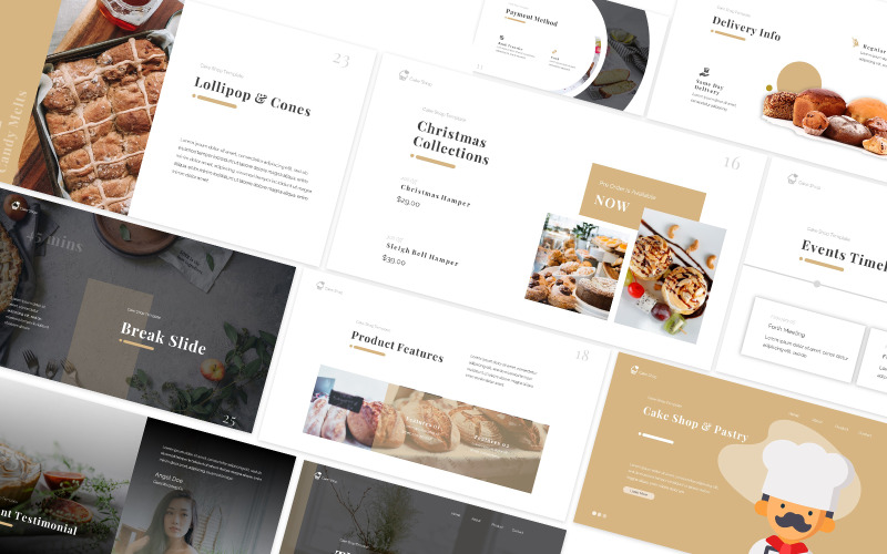 Powerpoint šablona Cake Shop #190706 - TemplateMonster