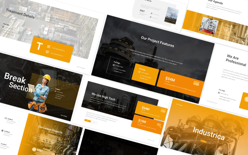 Machinery Factory Googleslides Template - TemplateMonster
