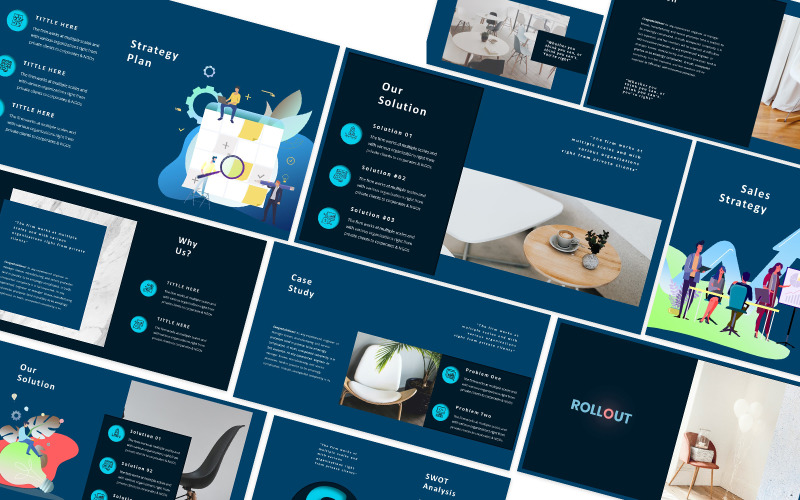 Modello di implementazione di PowerPoint blu