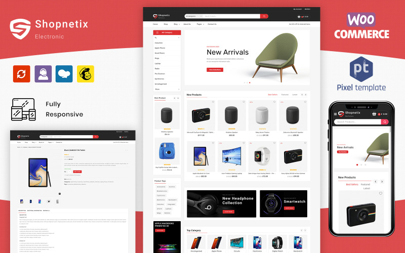 Shopnetix - Modèle WordPress de commerce électronique polyvalent