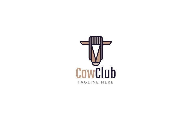 Cow Club Logo Design Template #191636 - TemplateMonster