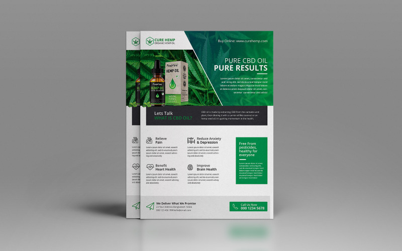 Hemp CBD Product Flyer template #191727 - TemplateMonster