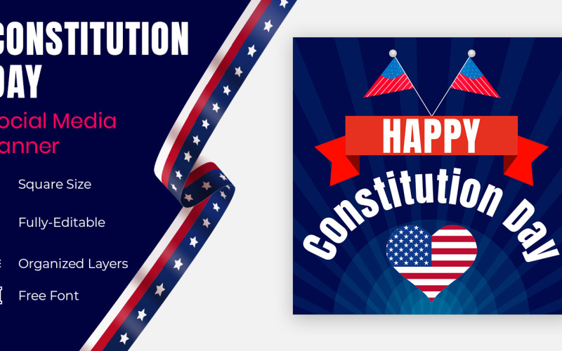 Banner Or Flyer Design For American Constitution Day Celebration Social ...