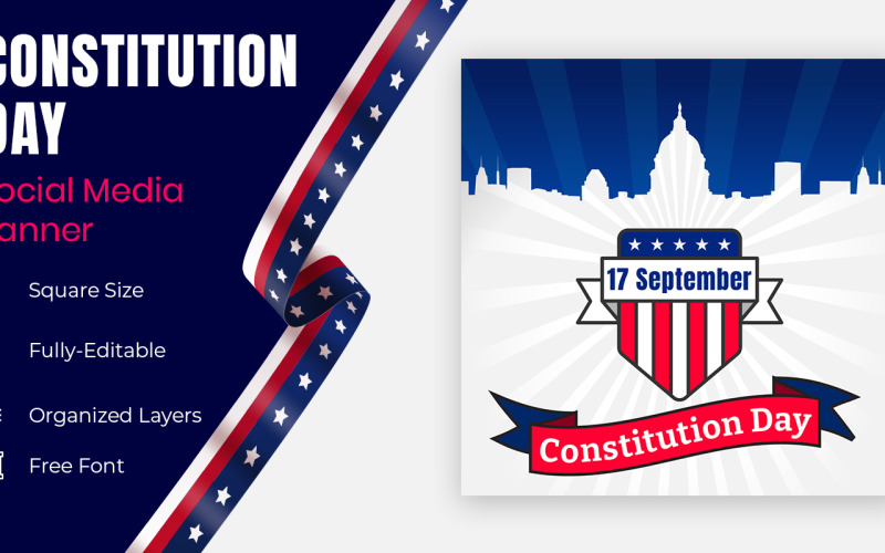 Constitution Day In United States Social Media Banner