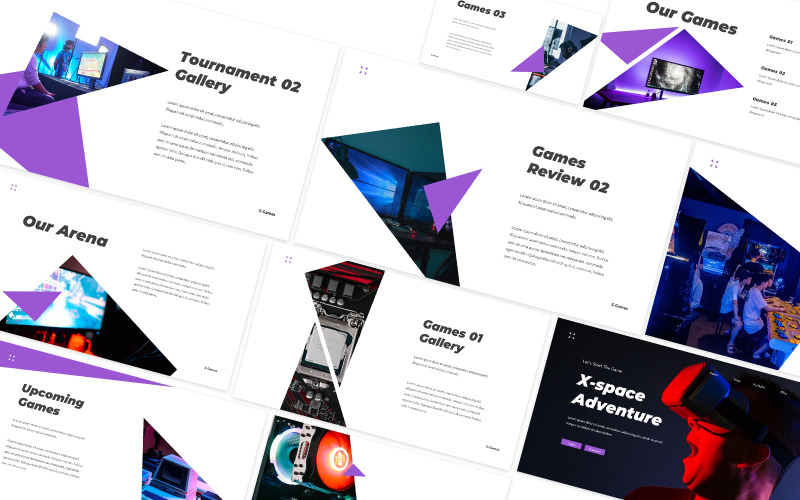 Šablona Powerpoint pro X-Space Gaming - TemplateMonster