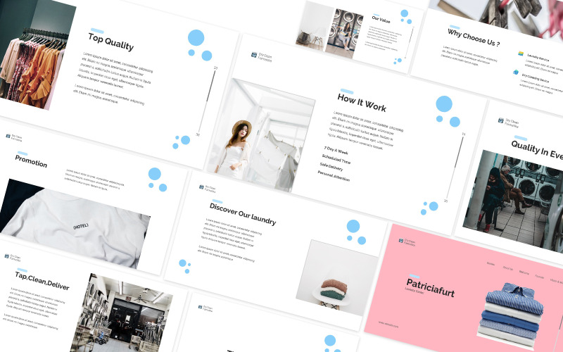 Plantilla de PowerPoint - lavandería - TemplateMonster