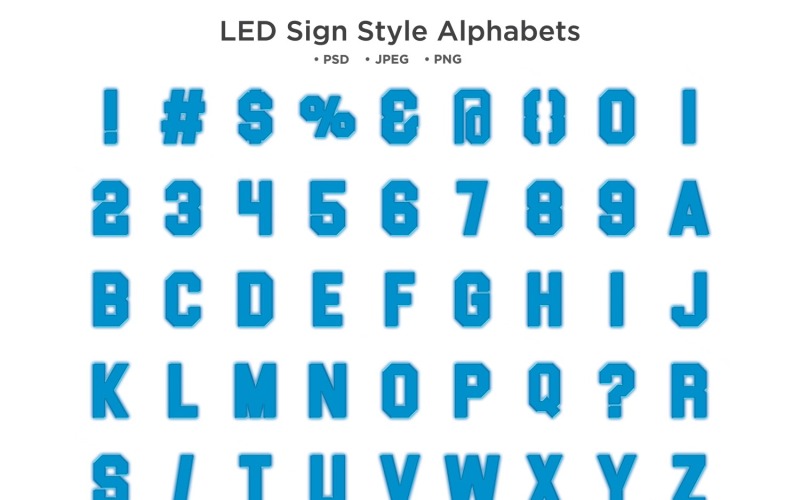 LED Style Alphabet, Abc Typography #192242 - TemplateMonster