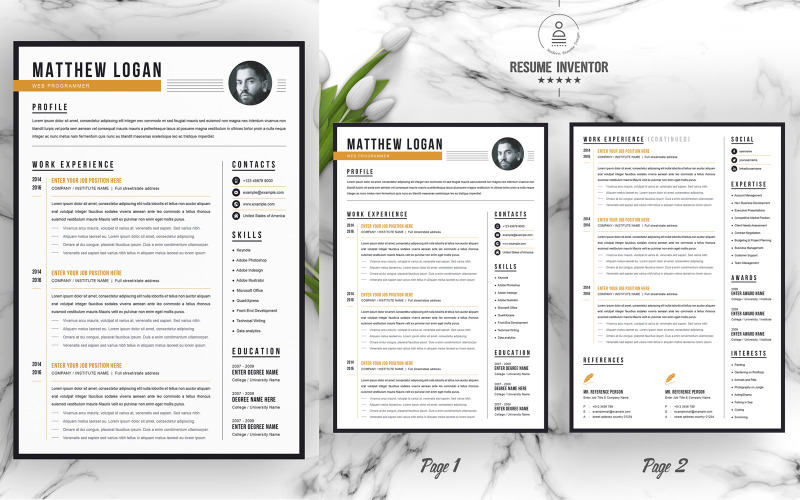 Matthew / Resume & CV Template #192822 - TemplateMonster