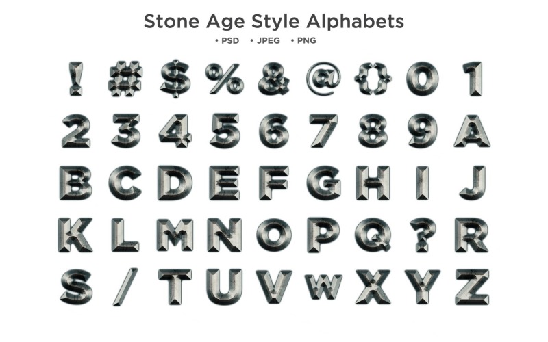 Stone Age Style Alphabet, Abc Typography - TemplateMonster