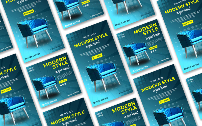 Social Media Post and Story Modern Chair - TemplateMonster