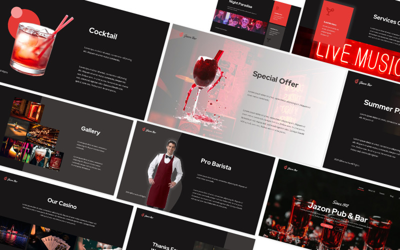 Red Wine PowerPoint template #96709 - TemplateMonster
