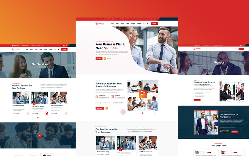 Power sa- Business and IT Solutions PSD-Template
