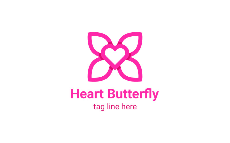 Heart Butterfly Logo Template #193964 - TemplateMonster
