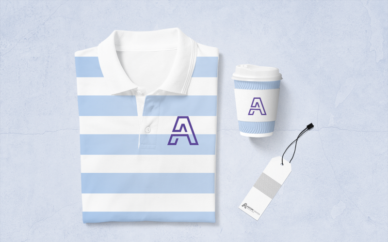 Logotipo de la letra de la marca de moda A - TemplateMonster