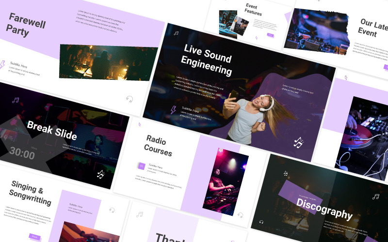Discografia DJ Powerpoint Template #194073 - TemplateMonster