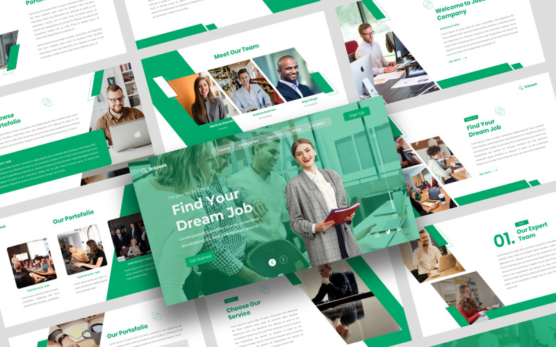 Jobseek- Job Vacancy & Jobseeker Google slides Template