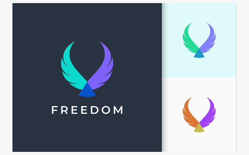 Wing Logo Represents Freedom and Power - TemplateMonster