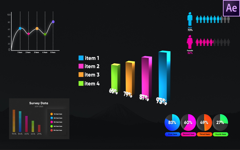 After Effects Infographic Template Percentage Infographic After