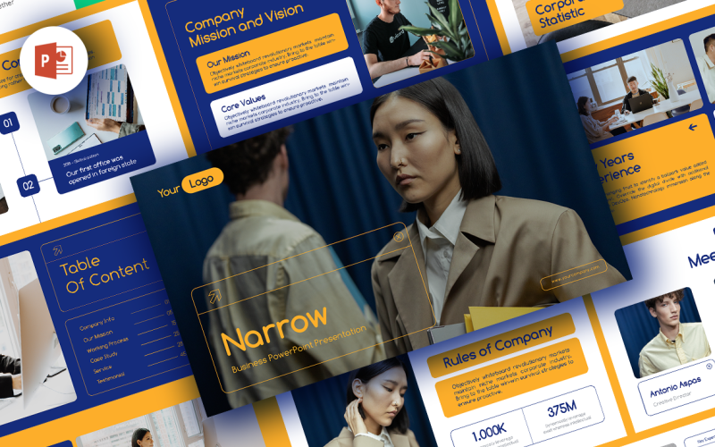 Dar PowerPoint İş Sunumu #195077 - TemplateMonster