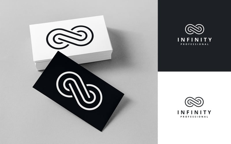 Modern Geometric Infinity Logo Template - TemplateMonster