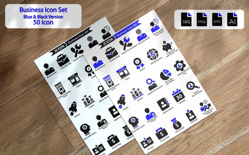 50 Premium Business Icon Set #195075 - TemplateMonster