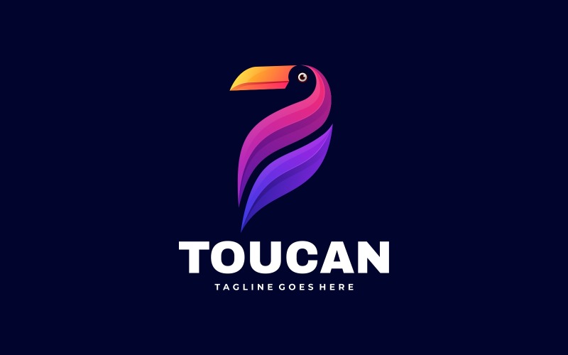 Tukan Logo-Stil mit Farbverlauf #195008 - TemplateMonster