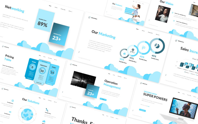 Cloud Hosting Powerpoint Template 69797 Templatemonster