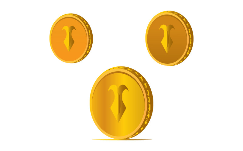 Golden Color Coin Logo Template #195561 - TemplateMonster