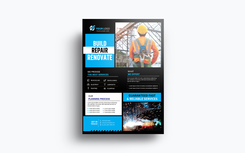 Diseño de Flyer de construcción Diseño personalizado