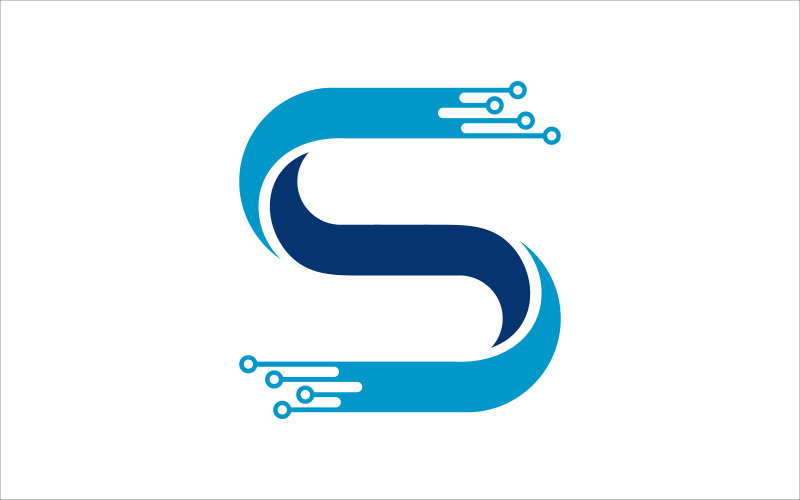 Letter S technology vector template #195662 - TemplateMonster