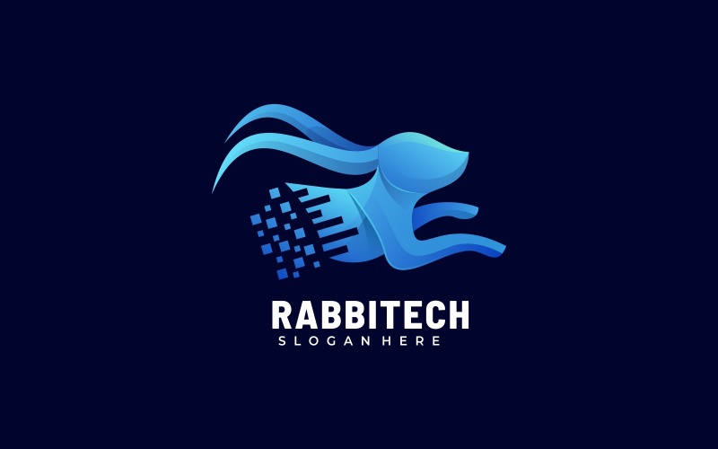 Rabbit Tech Gradient Logo Template #195781 - TemplateMonster