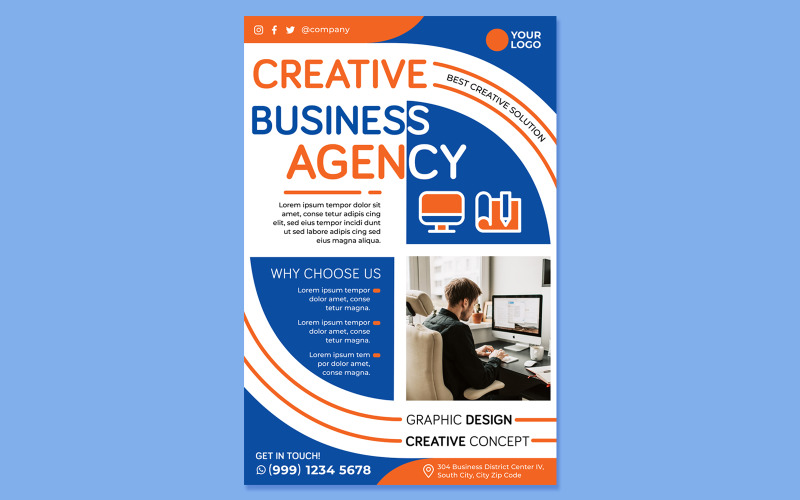 Creative Agency Poster #02 Print Template - TemplateMonster