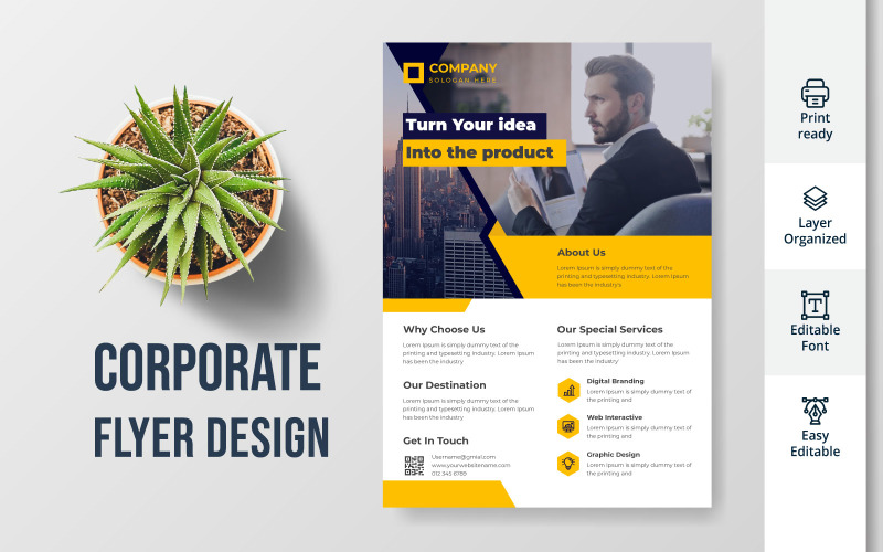 Minimal and Clean Creative Business Agency Flyer Design for Advertisement