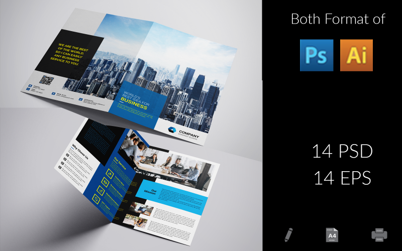 Business Policy Bi-Fold Brochure Template - TemplateMonster