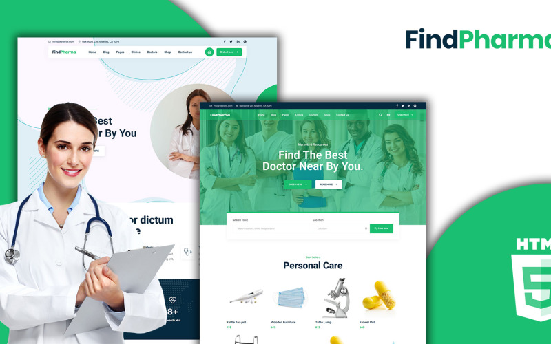 Plus de 39 modèles de sites Web HTML pour pharmacies - TemplateMonster