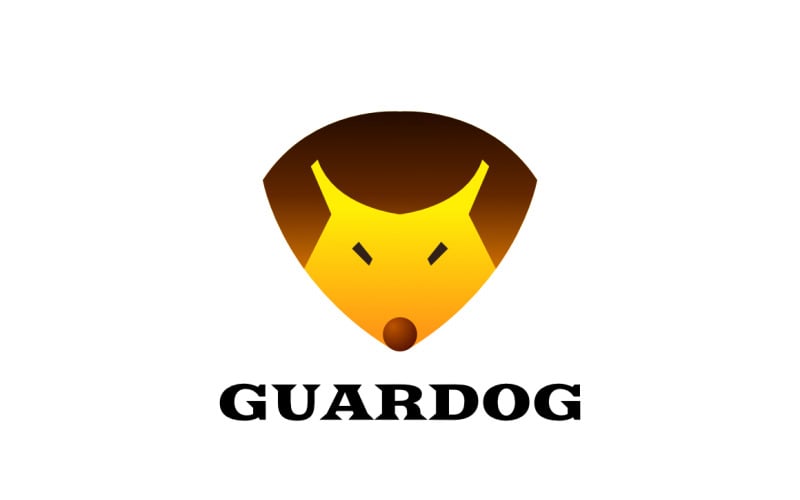 Guard Dog - Realistic Mascot in Shield Logo - TemplateMonster