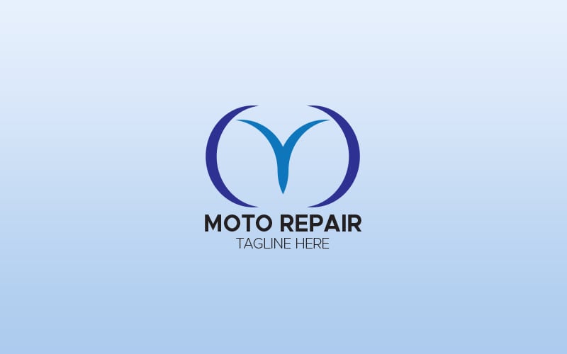 M Letter Moto Repair Logo Design Template - TemplateMonster