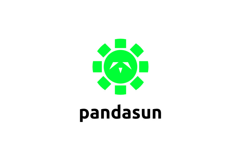 Mascote Simples - Logotipo da Panda Sun - TemplateMonster
