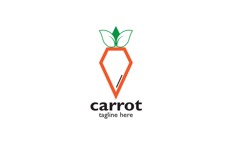 Modèle de conception de logo de carotte moderne