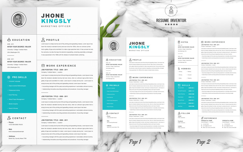 Resume Template / Jhone CV #201284 - TemplateMonster