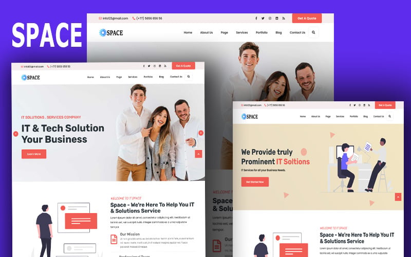 Espaço - Modelo HTML5 de soluções de tecnologia e TI
