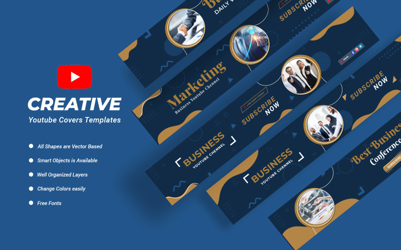 Creative Youtube Cover Template #202326 - TemplateMonster