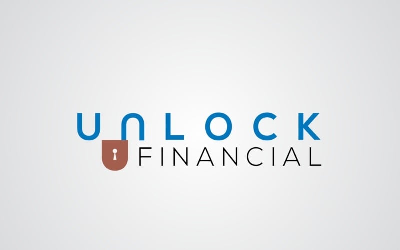Unlock Financial Logo Design Template - TemplateMonster