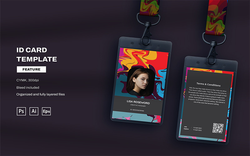 Lisa Roseword - ID Card Template #202528 - TemplateMonster