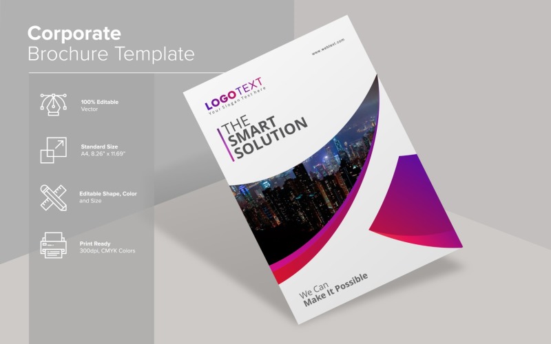 The smart solution Brochure Design Template - TemplateMonster