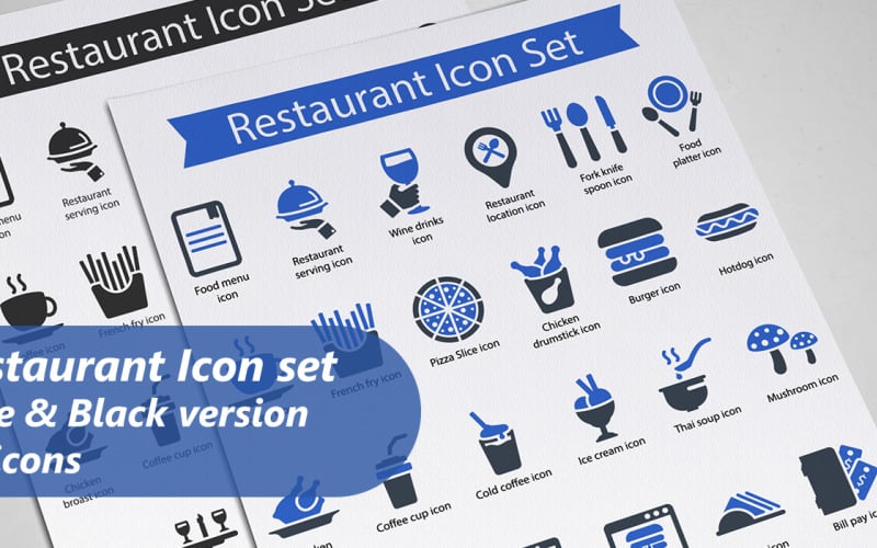 Restaurant Icon Set Template #202897 - TemplateMonster