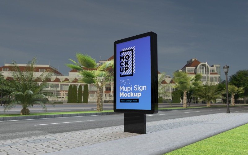 Mupi double sided signage mockup template - TemplateMonster